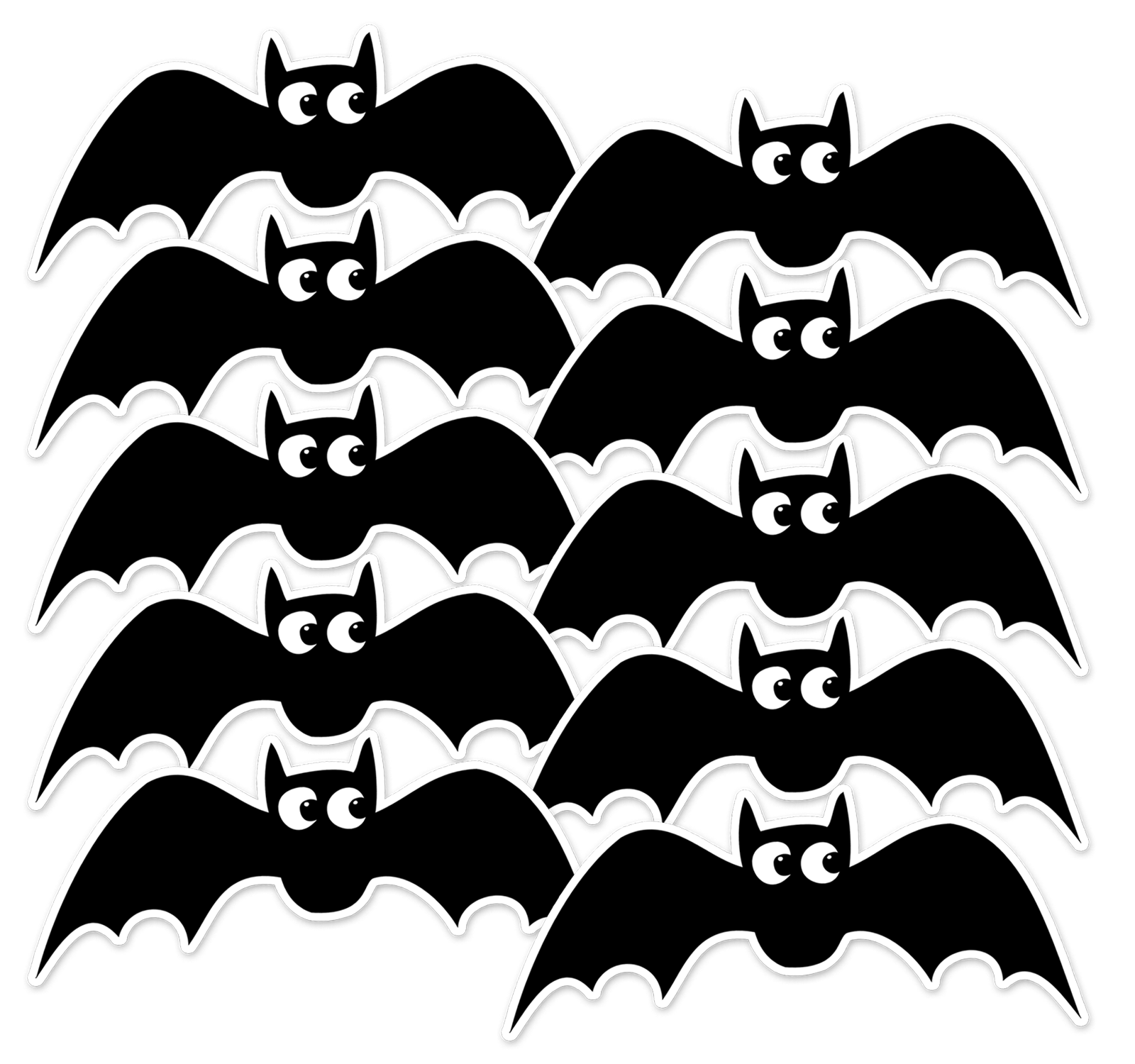 2" Black Bat Stickers Bundle Pack - Waterproof, Outdoor/Indoor, Fade-R ...